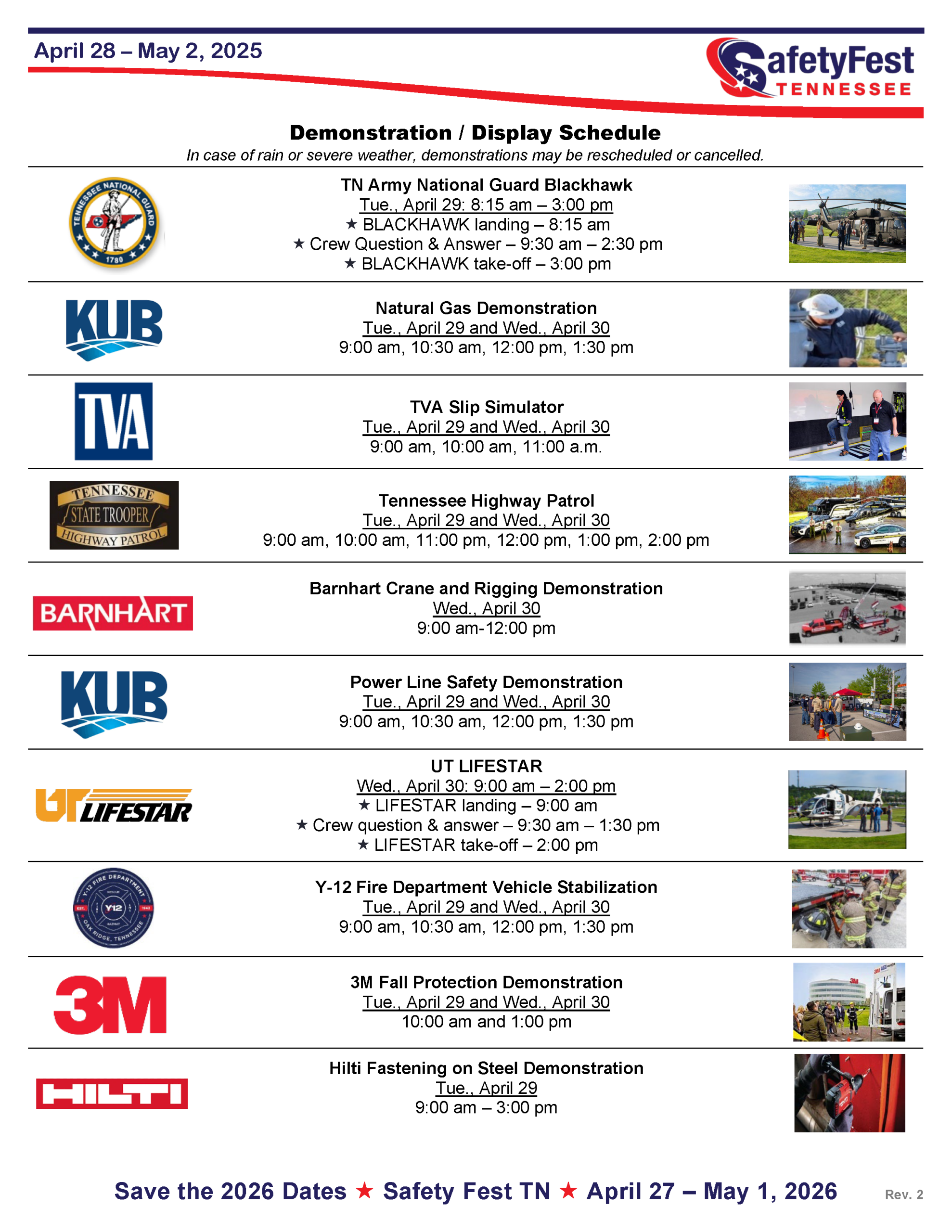 Demonstrations - Safety Fest TN